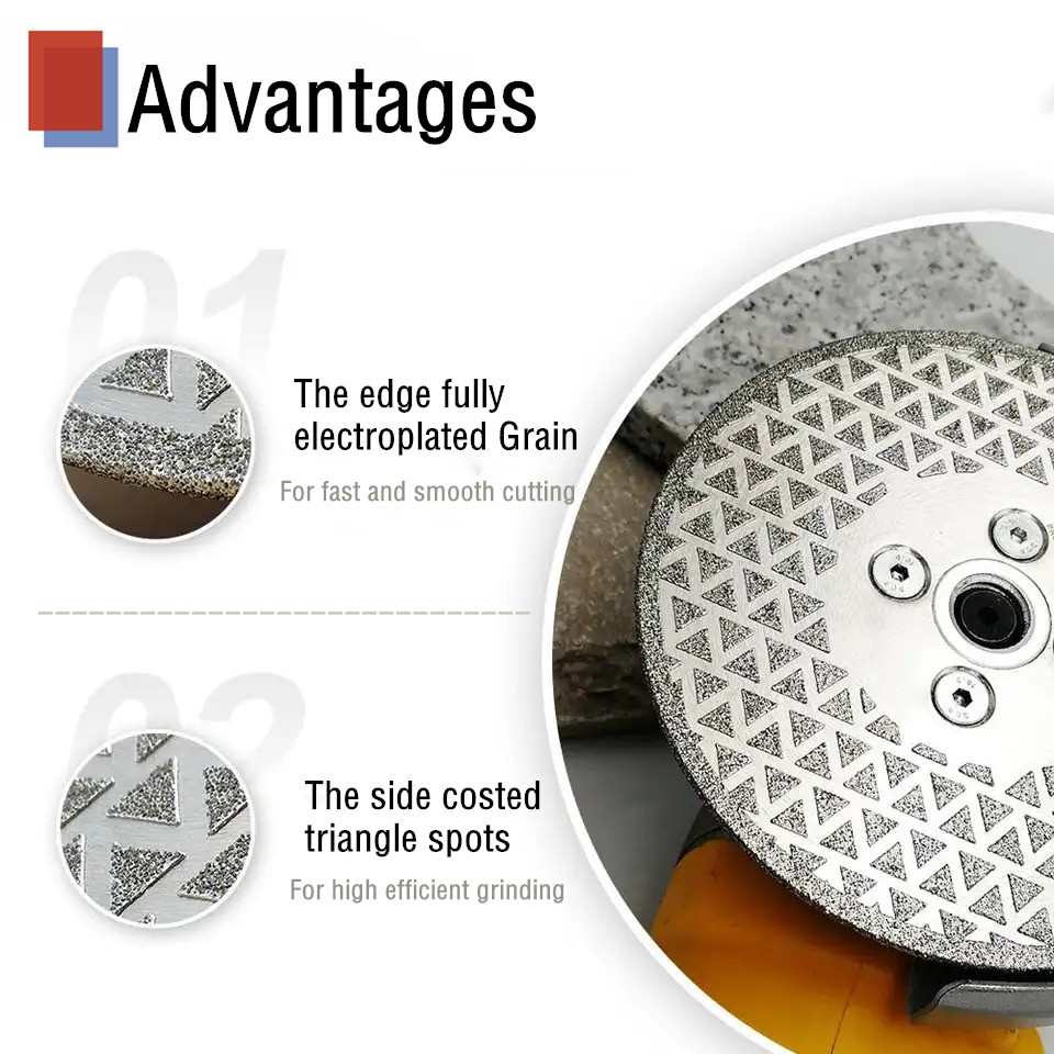 Electroplated 180MM Diamond Saw Blade Cutting And Grinding For Stone ...